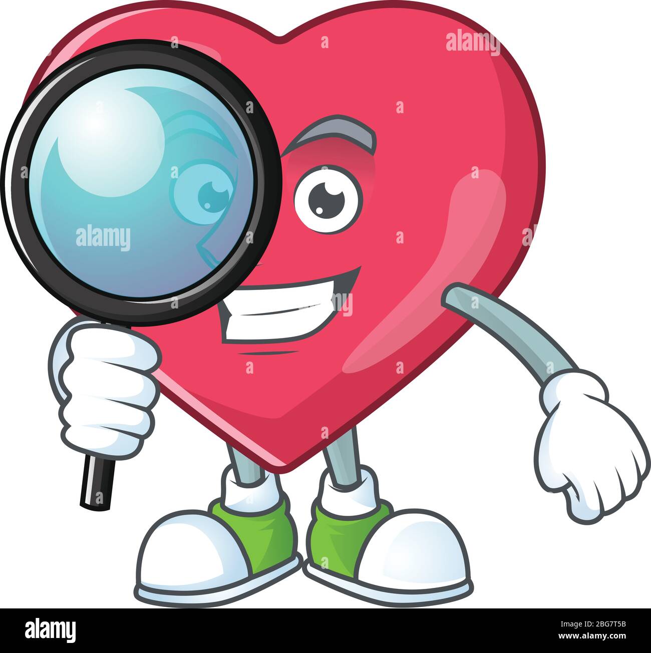 Smart Detective of heart medical notification cartoon character design ...