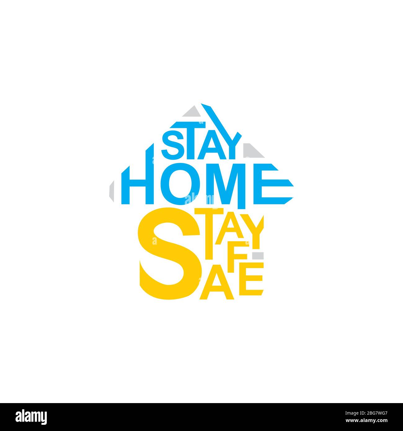 creative typography stay home stay safe concept design Stock Vector ...