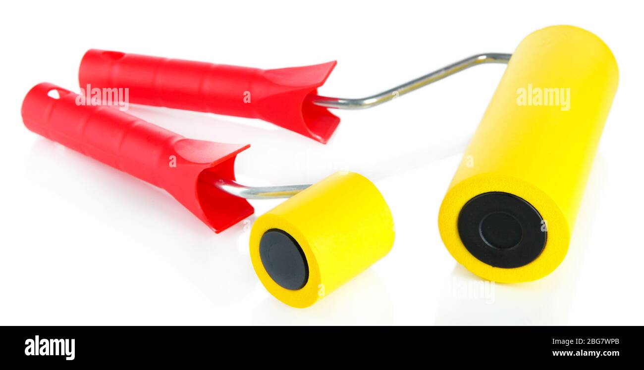 Paint roller isolated on white Stock Photo - Alamy