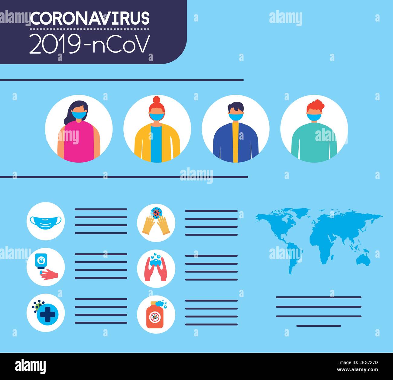 covid19 pandemic infographics with people using face masks Stock Vector ...