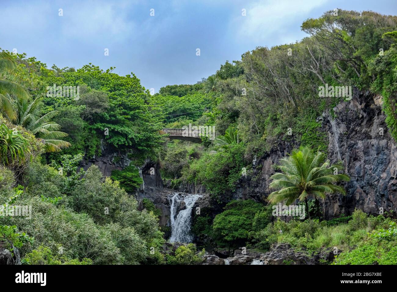 waterfall, road to hana, maui, hawaii Stock Photo - Alamy