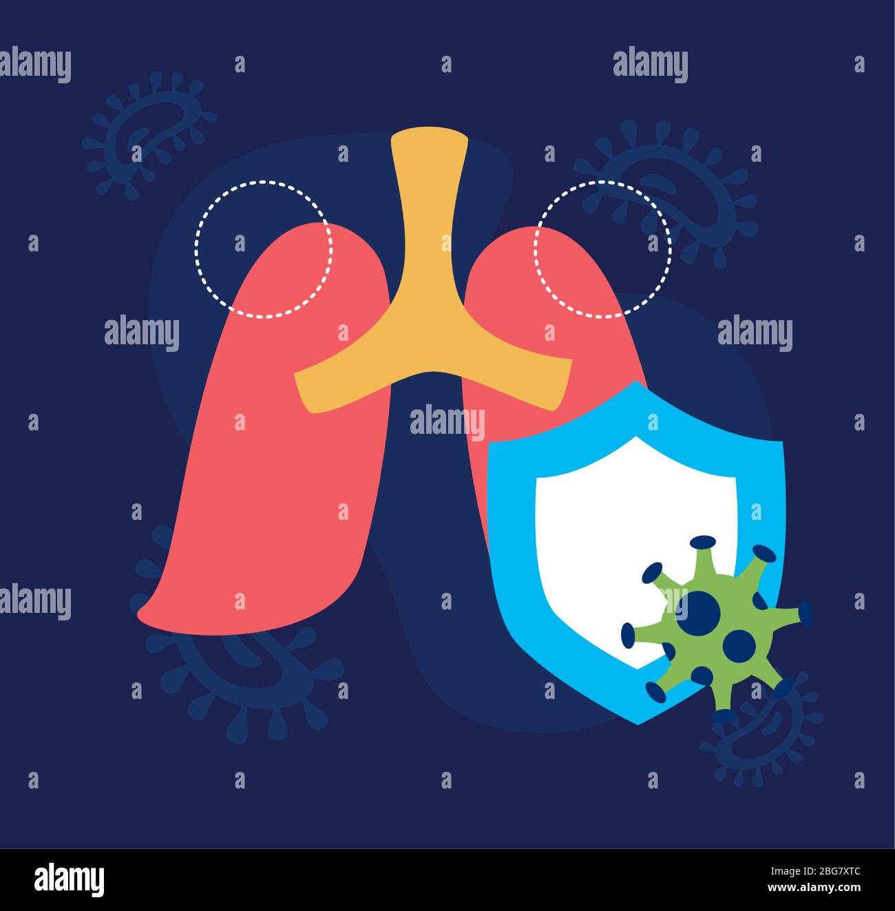 covid19 pandemic poster with lungs and shield Stock Vector Image & Art ...