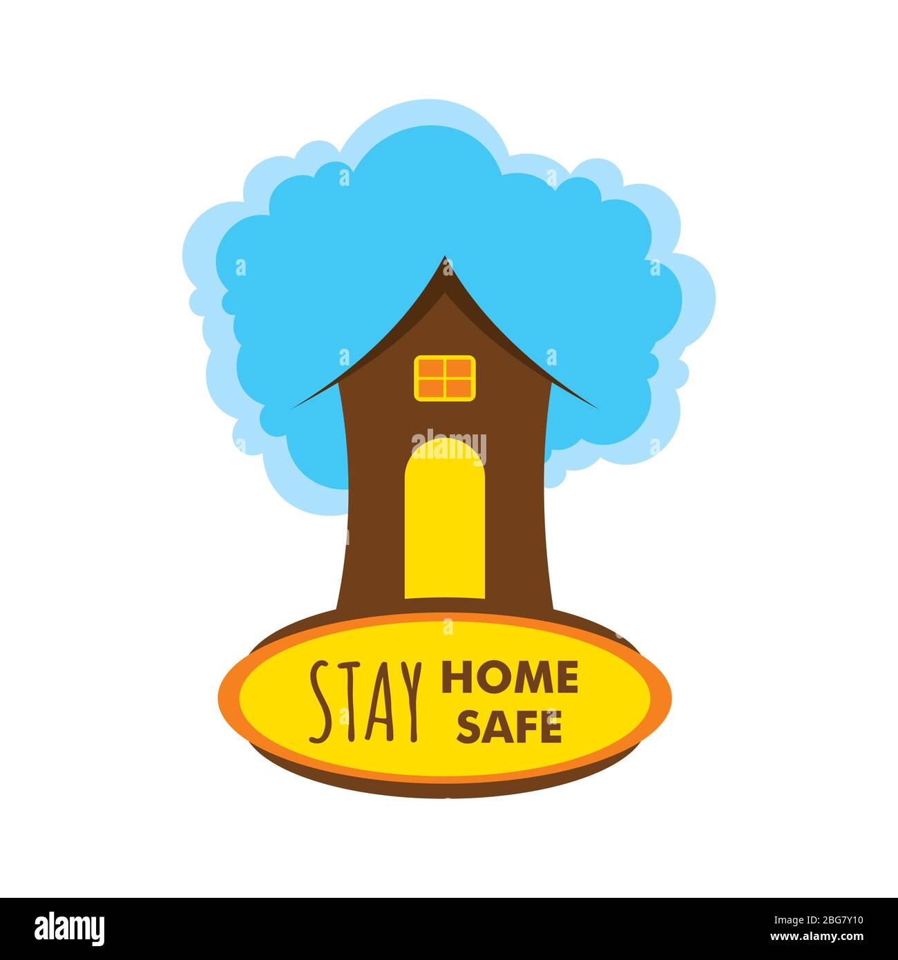 stay home stay safe and work from home concept design illustration ...