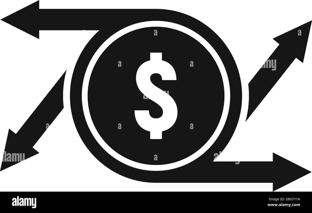 Coin money transfer icon. Simple illustration of coin money transfer ...