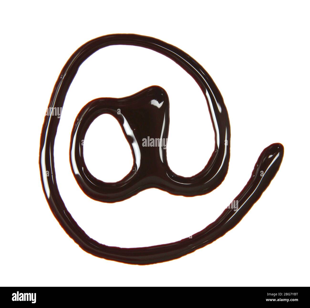 Web sign made from chocolate syrup, isolated on white Stock Photo - Alamy