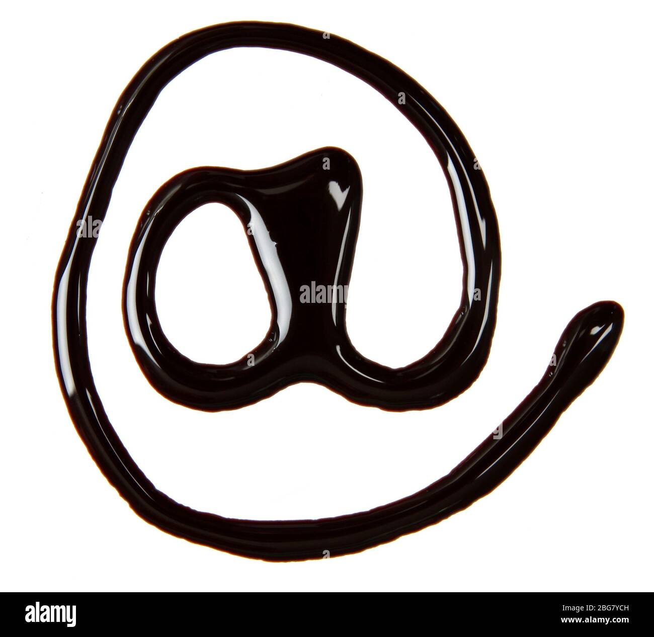 Web sign made from chocolate syrup, isolated on white Stock Photo - Alamy