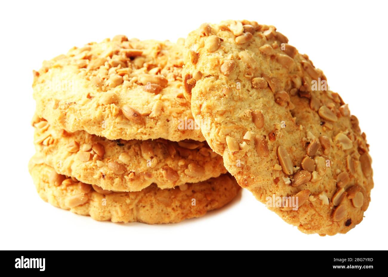 Homemade cookies with peanuts, isolated on white Stock Photo - Alamy