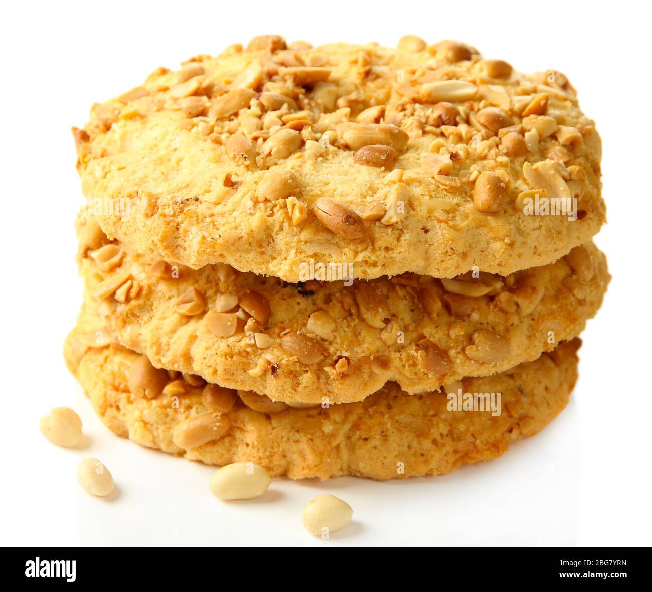 Homemade cookies with peanuts, isolated on white Stock Photo - Alamy