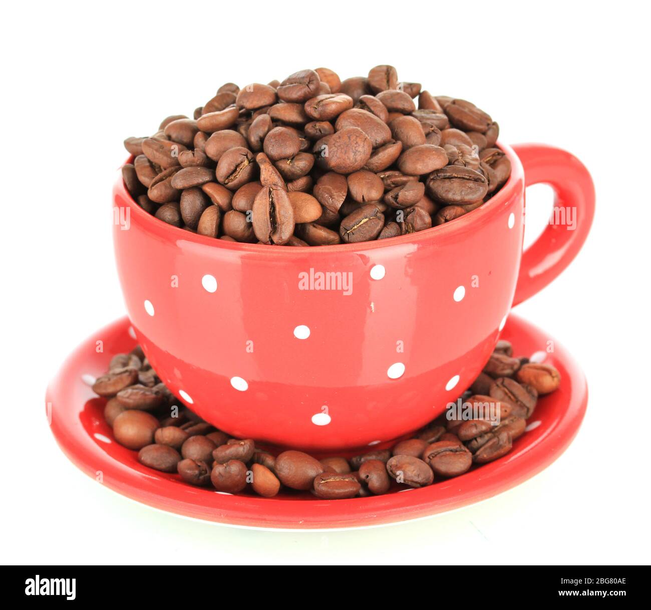 Coffee beans in cup isolated on white Stock Photo - Alamy
