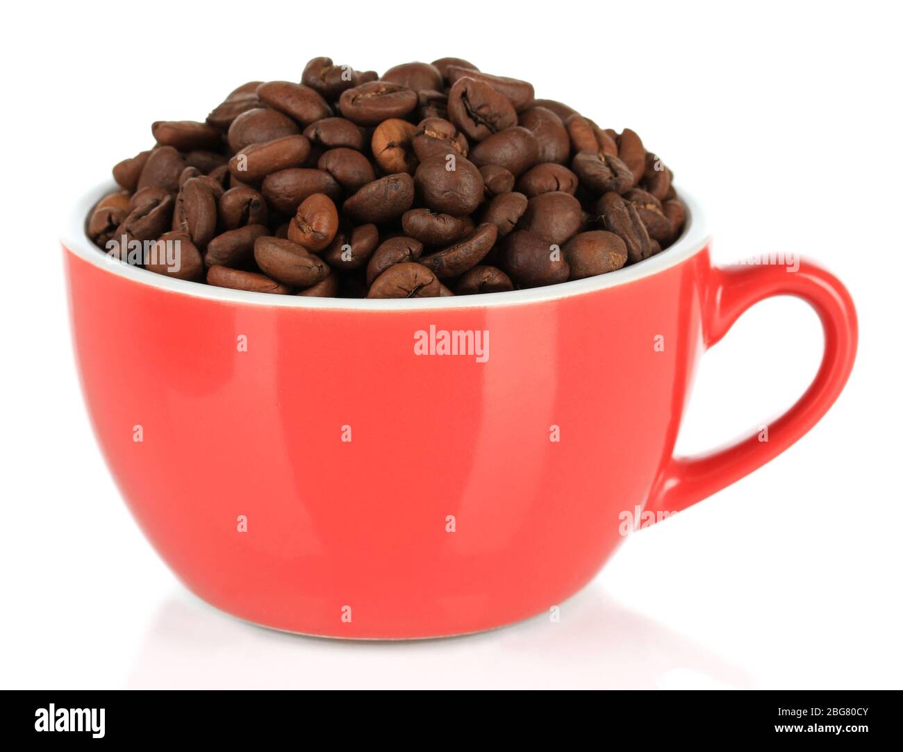 Coffee beans in cup isolated on white Stock Photo - Alamy