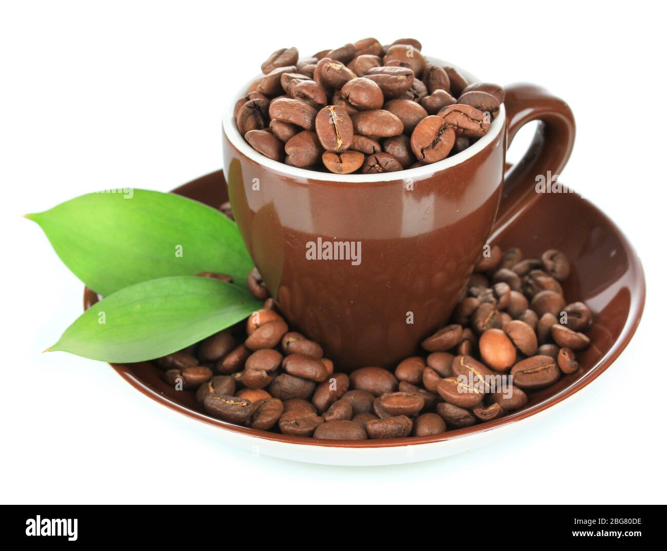 Coffee beans in cup isolated on white Stock Photo - Alamy