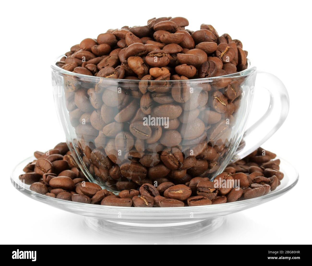 Coffee beans in cup isolated on white Stock Photo - Alamy