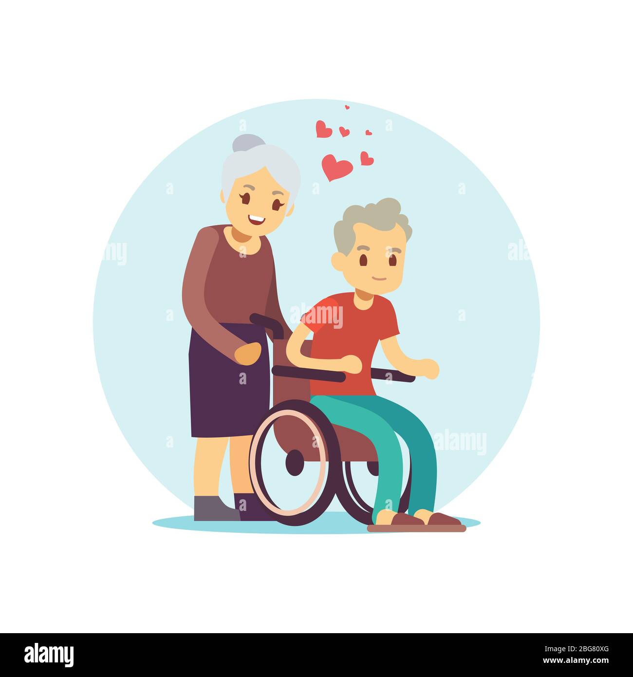 Old people cartoon vector characters set. Senior couple in love flat ...