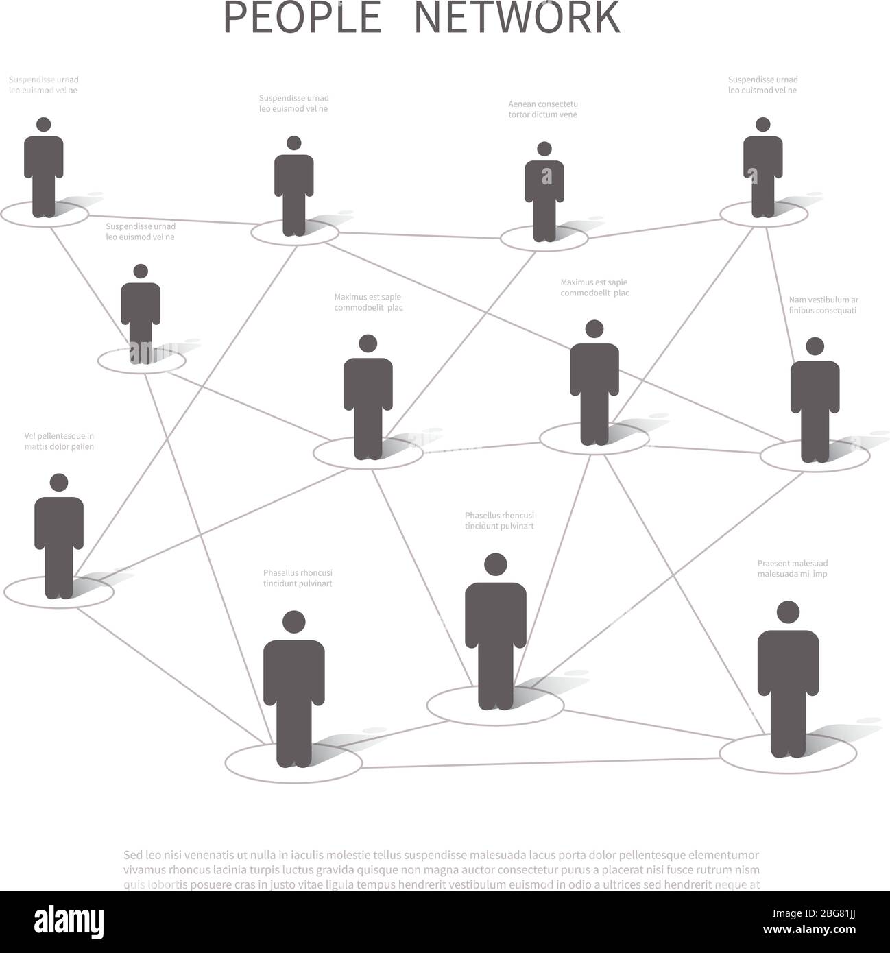 Human network connection. Connecting people in social networking ...