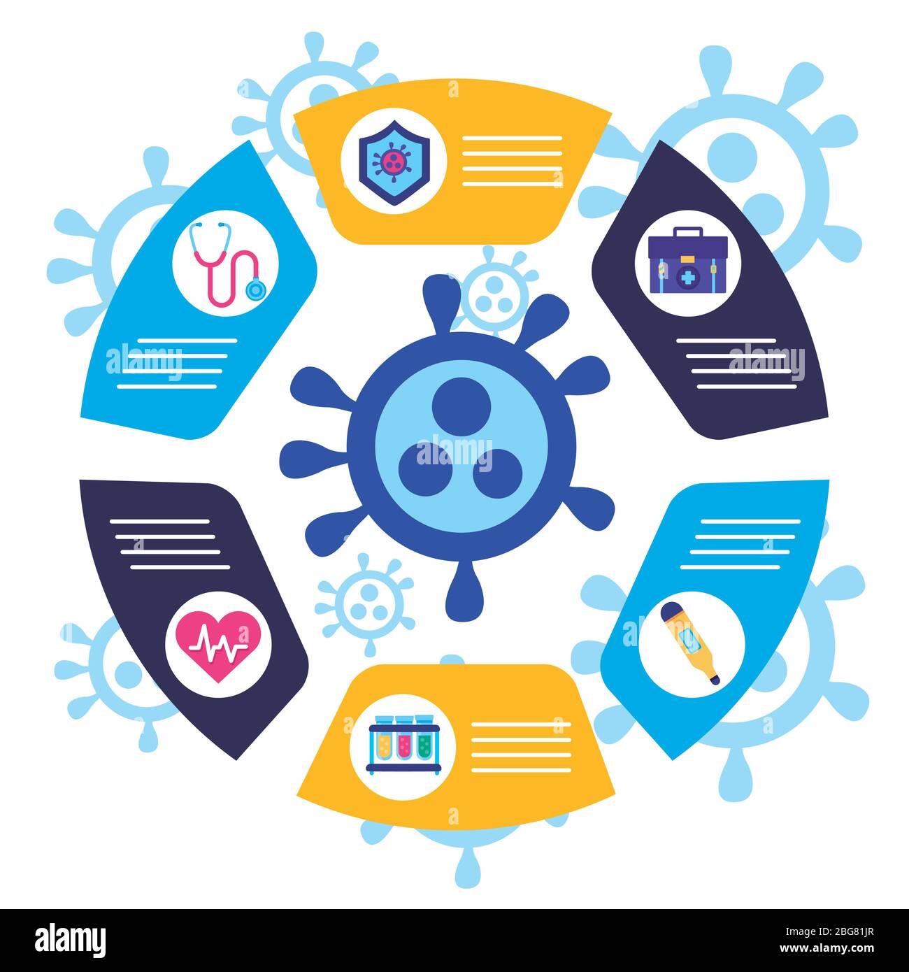 covid19 pandemic infographics with particle and set icons Stock Vector ...