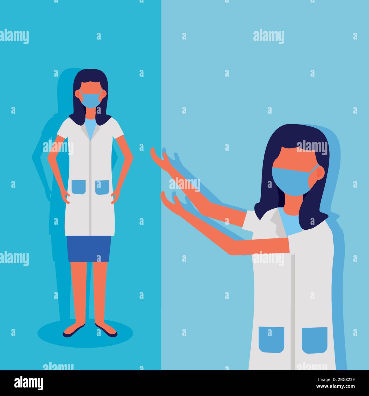 Professional female doctors workers characters Stock Vector Images - Alamy