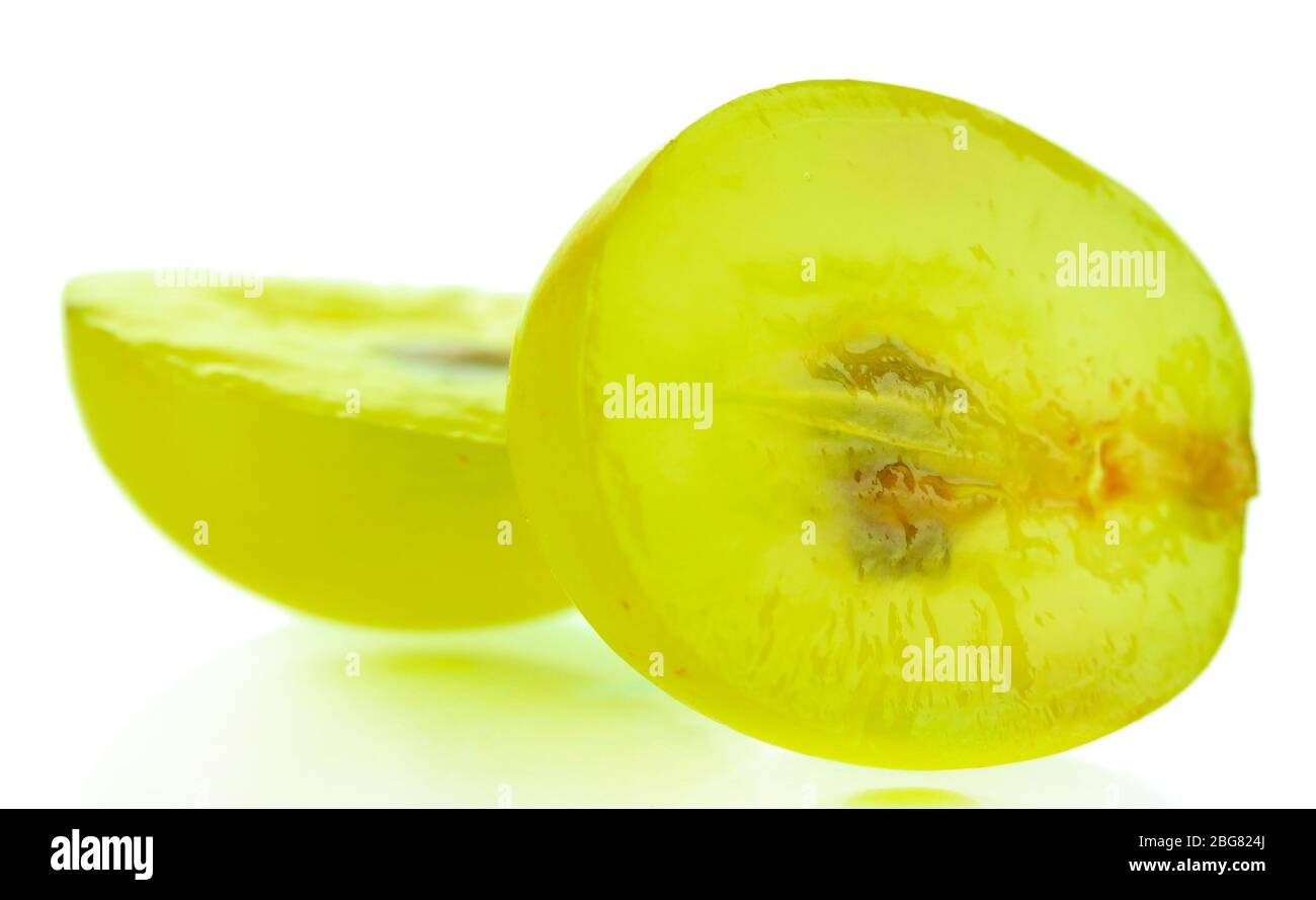 Ripe sliced grape, isolated on white Stock Photo - Alamy