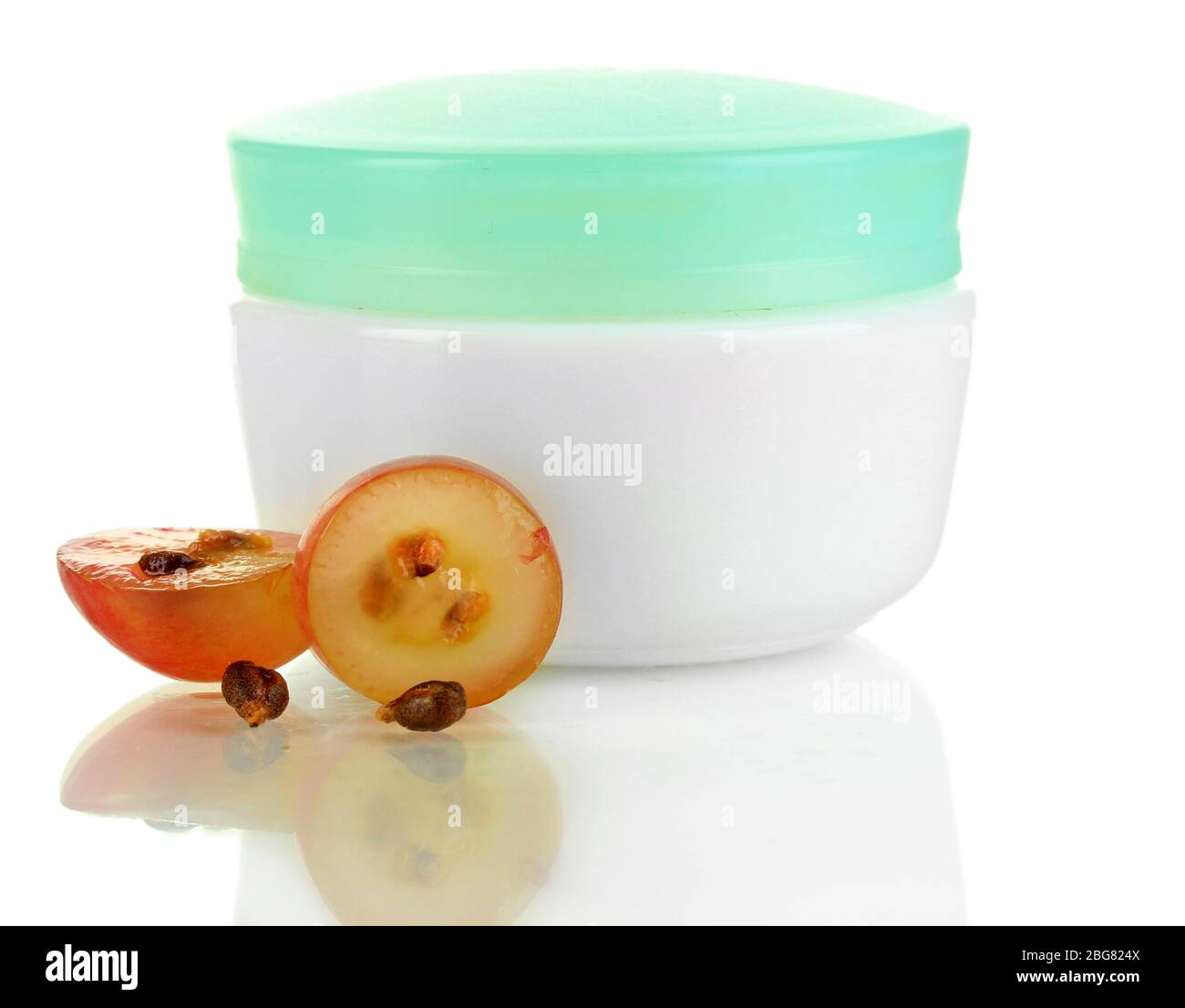 Cosmetic cream and sliced grape, isolated on white Stock Photo - Alamy