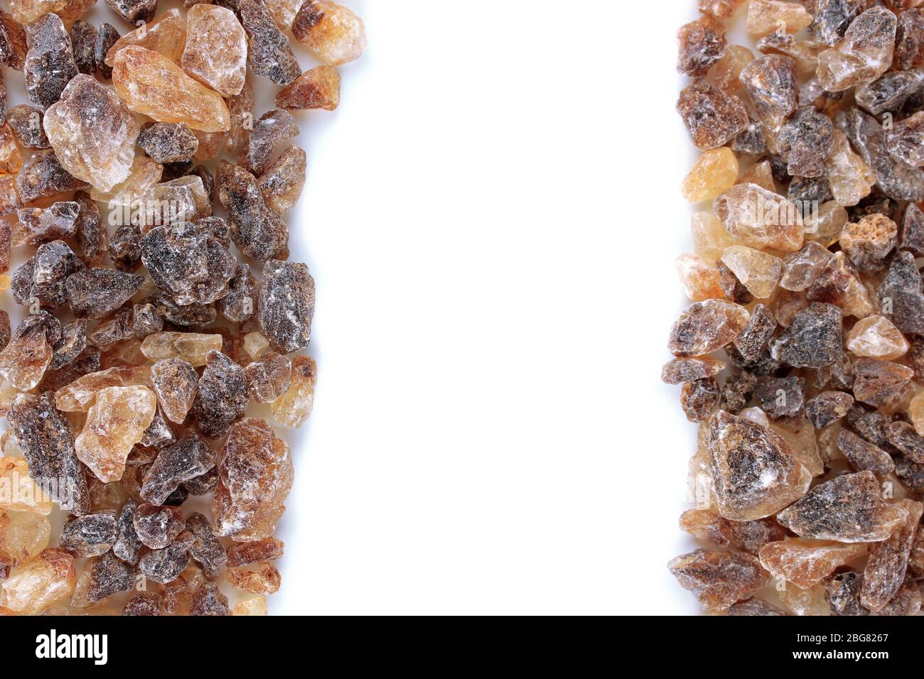 Caramelized sugar on white background Stock Photo - Alamy