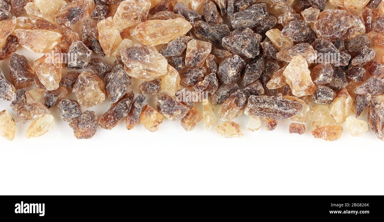 Caramelized sugar on white background Stock Photo - Alamy