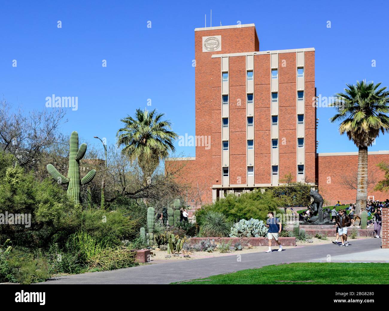 Cacti garden landscaping surrounds the Graduate College building with ...