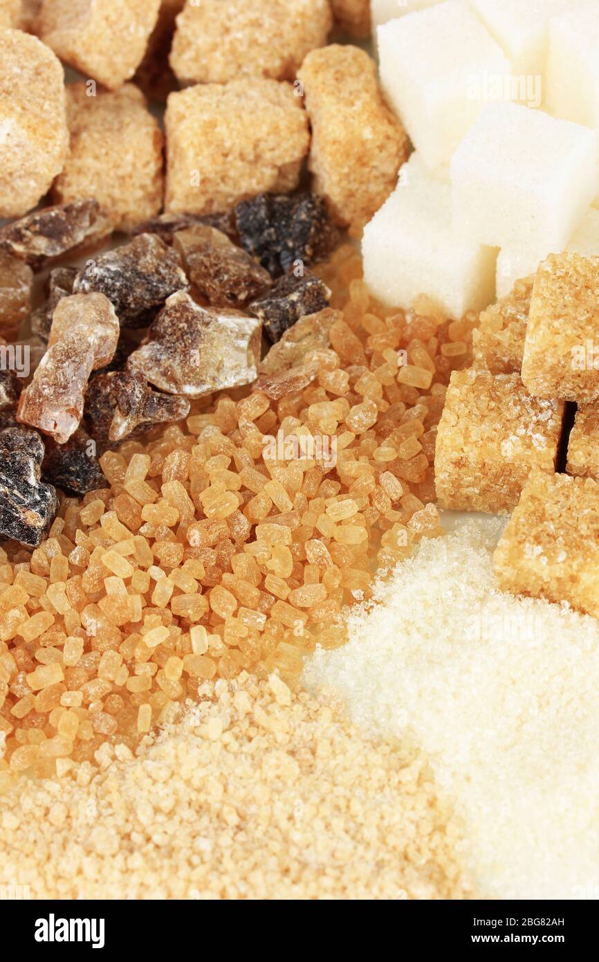 Different types of sugar close-up Stock Photo - Alamy