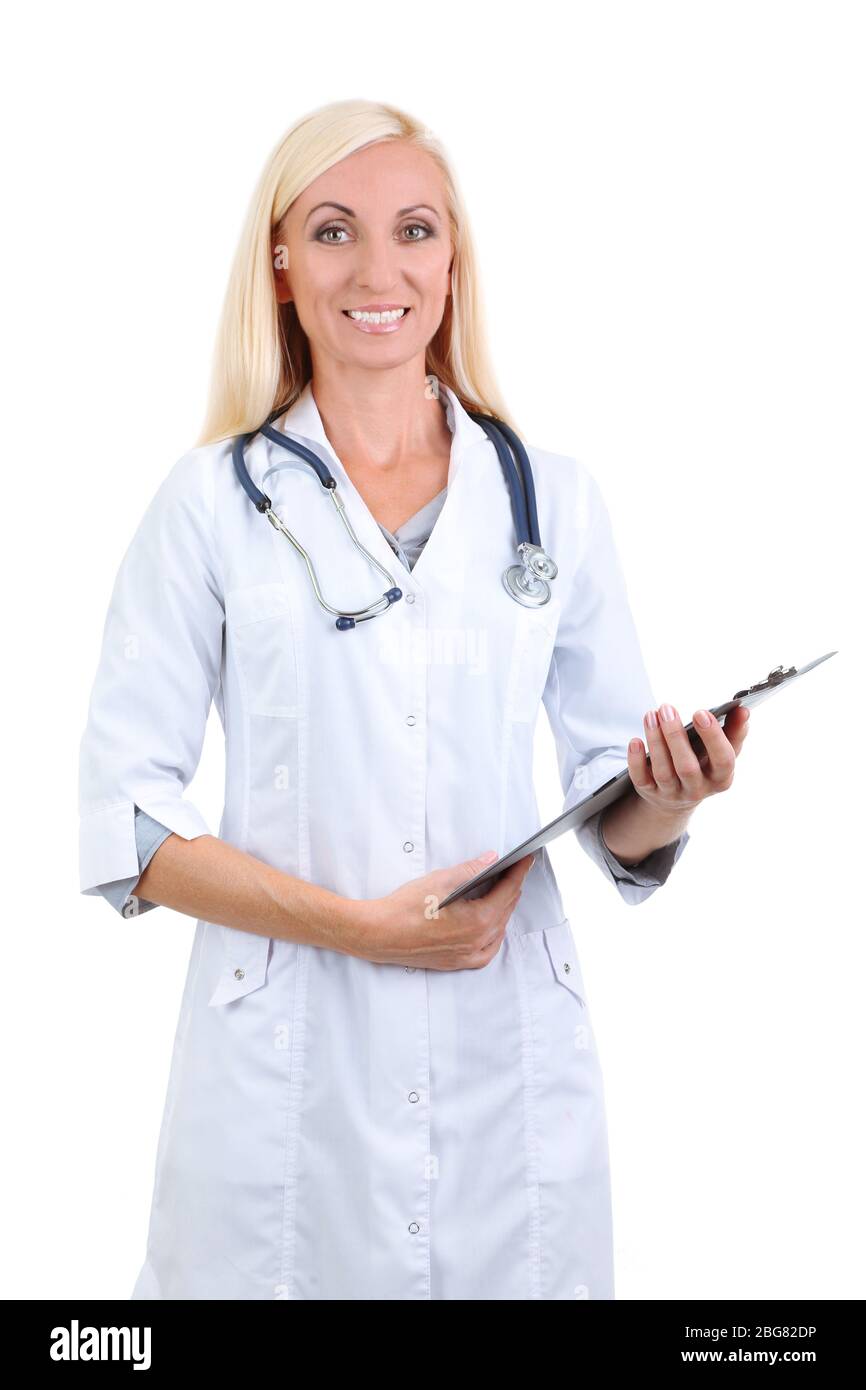 Medical worker isolated on white Stock Photo - Alamy