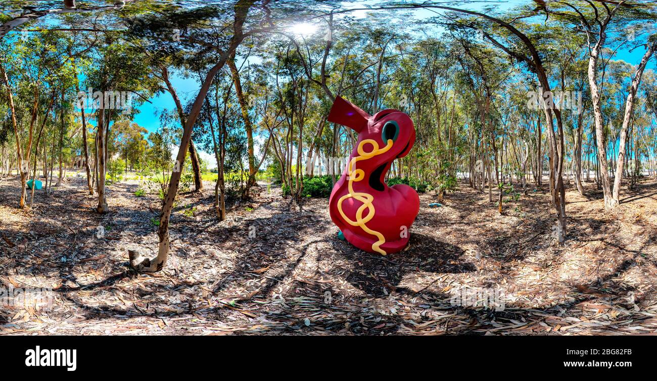 Red Shoe by Elizabeth Murray on the UCSD Campus Stock Photo - Alamy