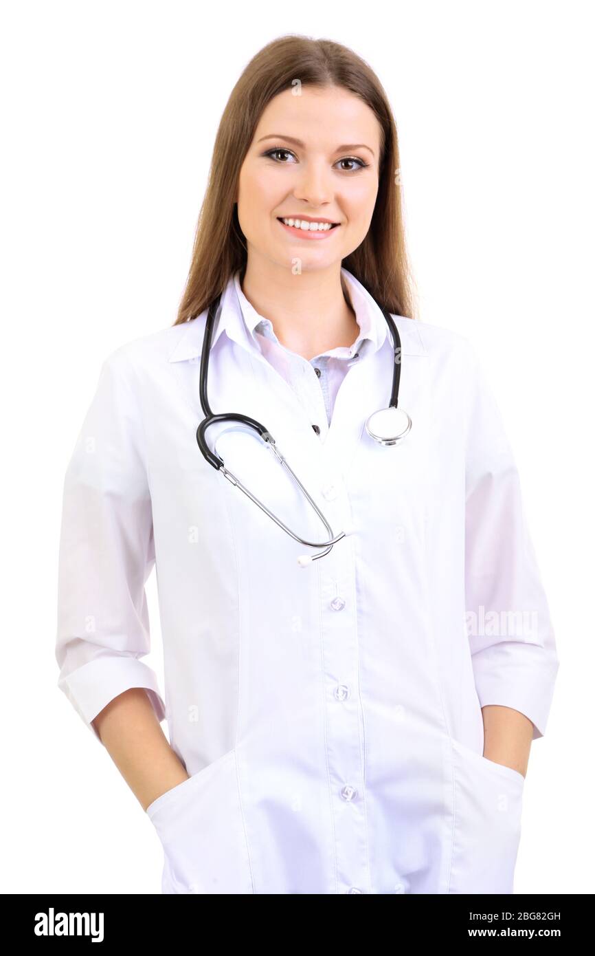 Medical worker isolated on white Stock Photo - Alamy