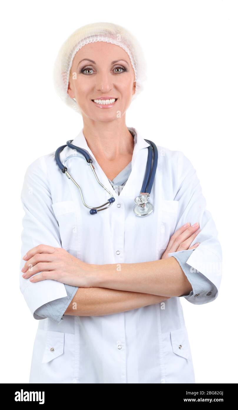 Medical worker isolated on white Stock Photo - Alamy