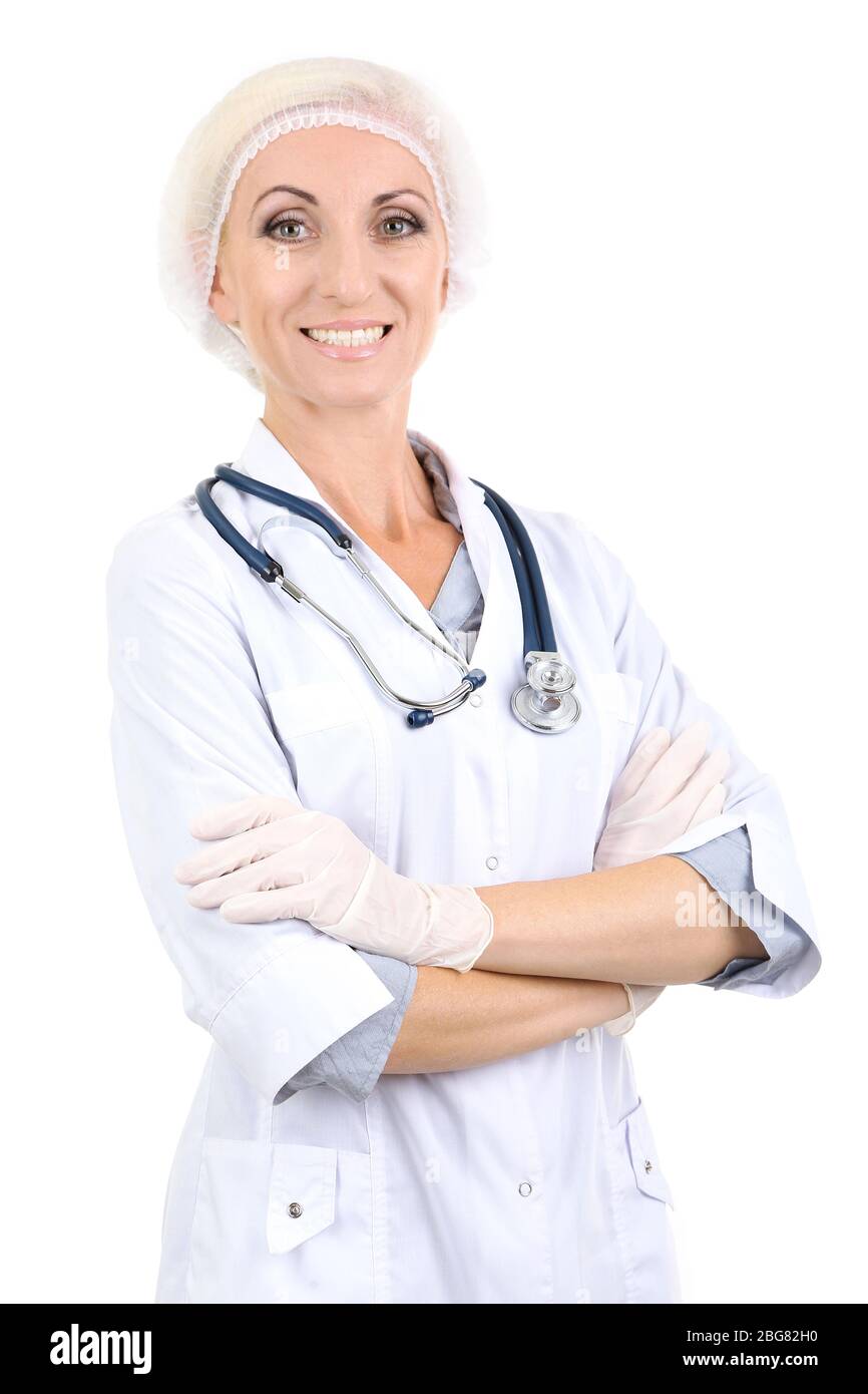 Medical worker isolated on white Stock Photo - Alamy
