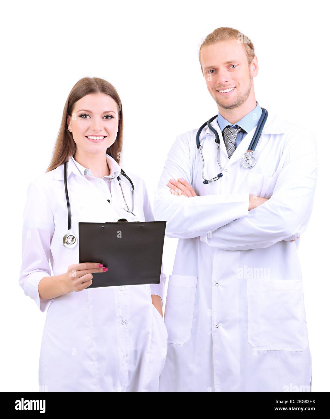 Medical workers isolated on white Stock Photo - Alamy