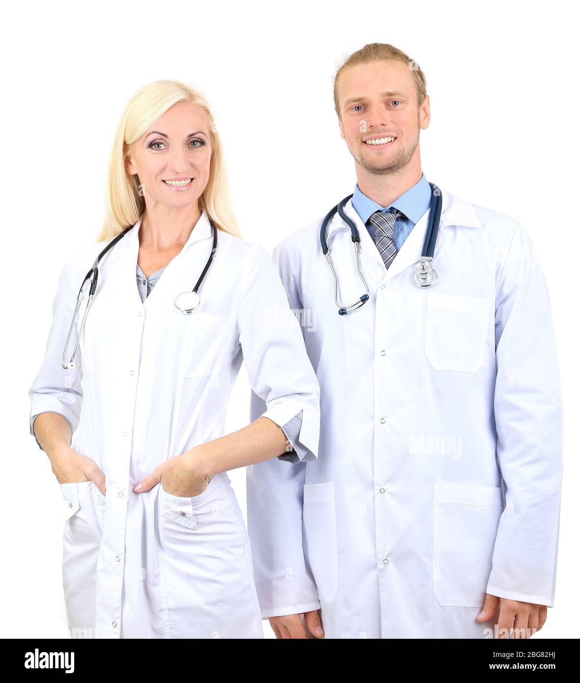 Medical workers isolated on white Stock Photo - Alamy