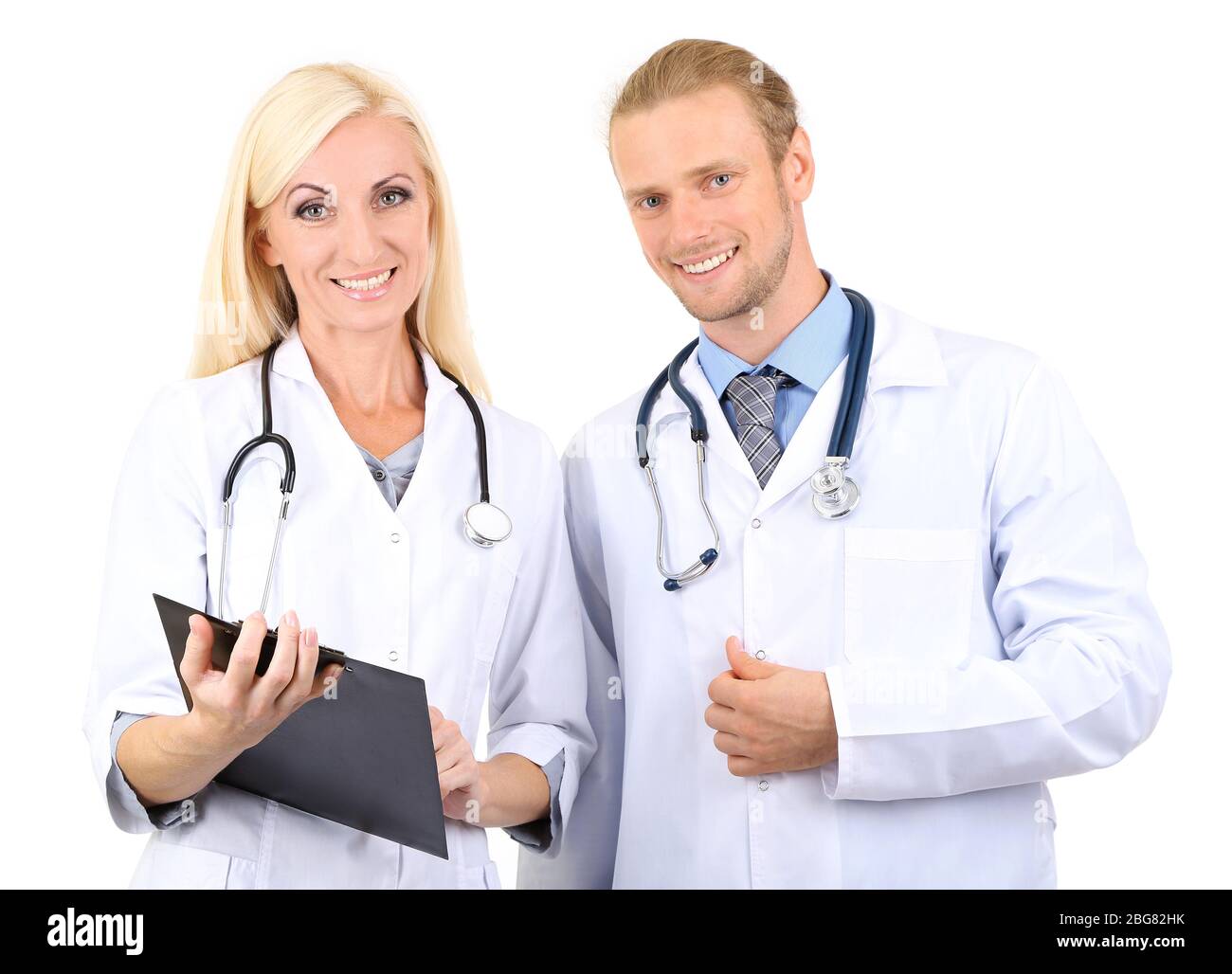 Medical workers isolated on white Stock Photo - Alamy