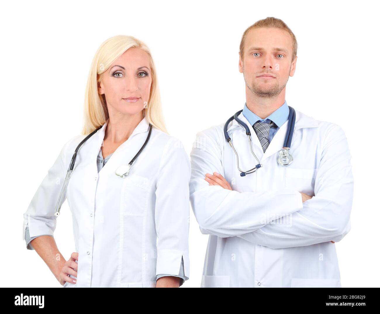 Medical workers isolated on white Stock Photo - Alamy