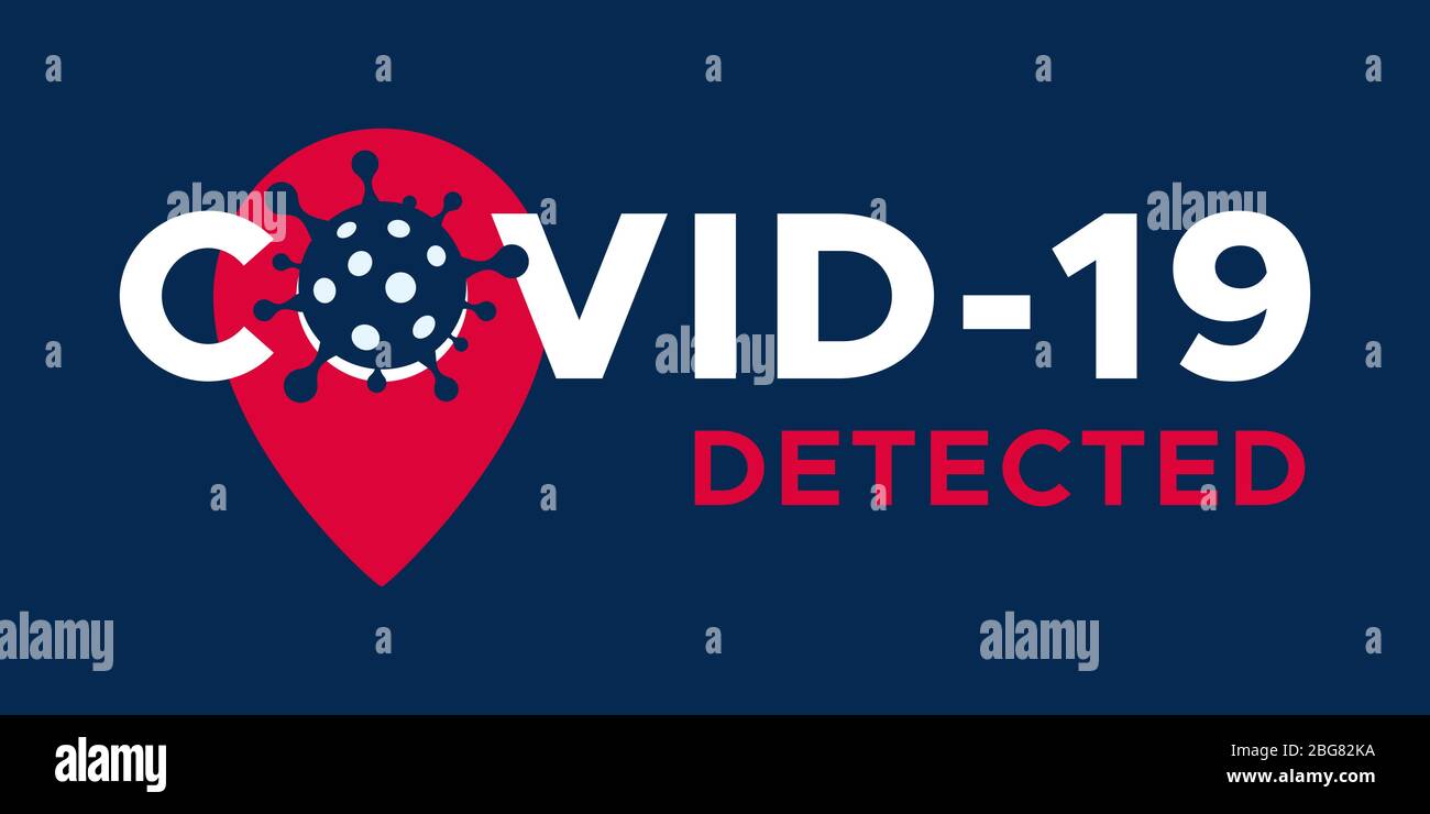 COVID-19 Coronavirus detected, flat vector logo Stock Vector Image ...
