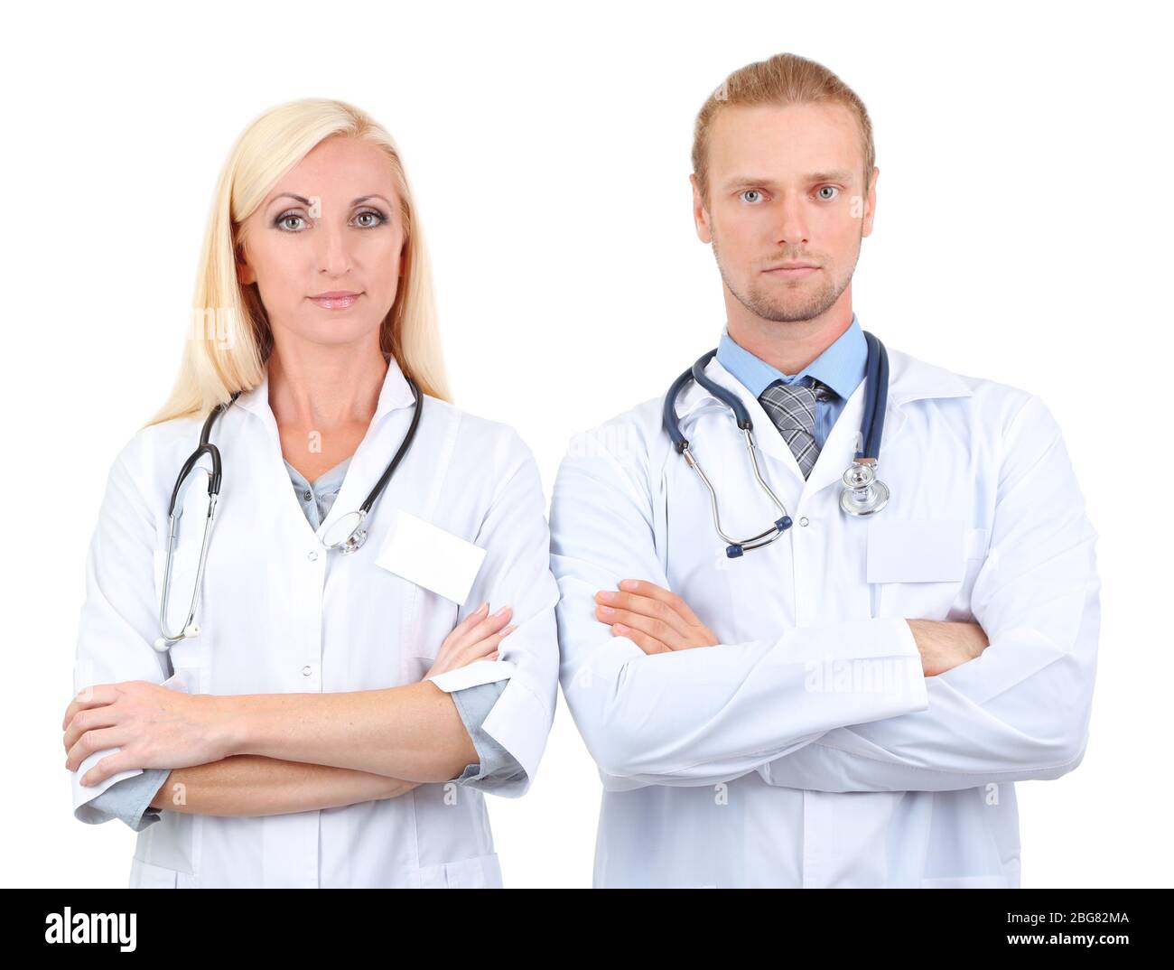 Medical workers isolated on white Stock Photo - Alamy