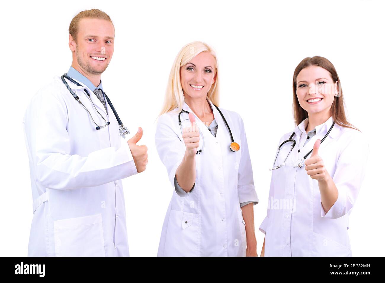 Medical workers isolated on white Stock Photo - Alamy