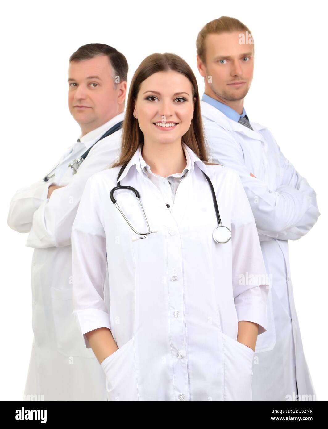 Medical workers isolated on white Stock Photo - Alamy