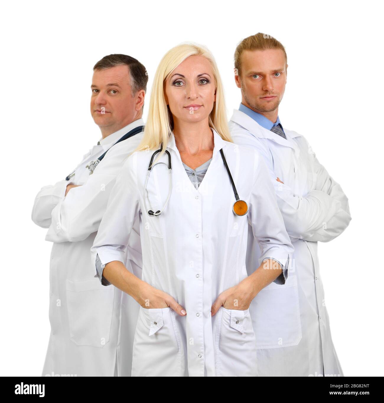 Medical workers isolated on white Stock Photo - Alamy