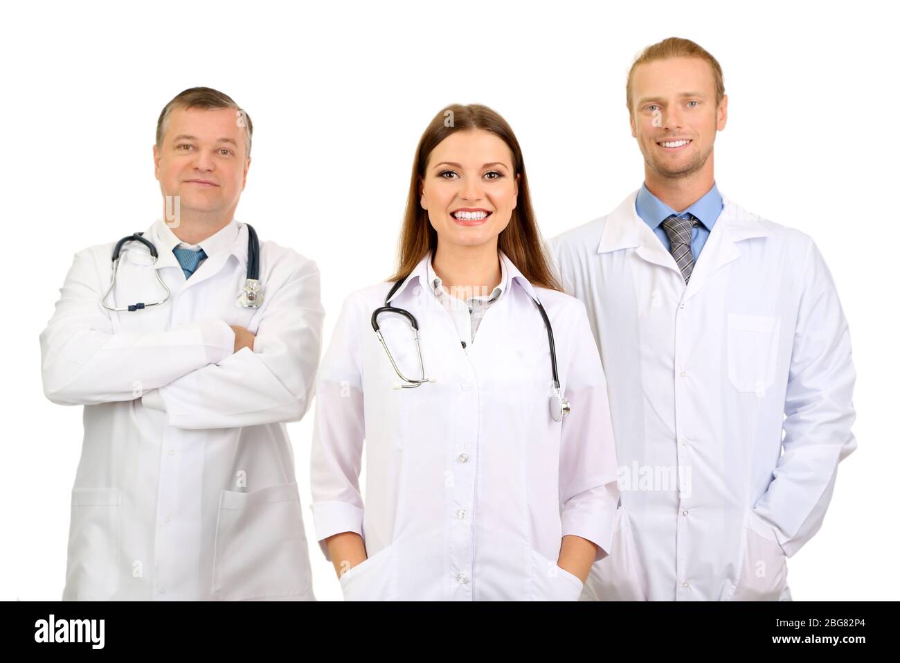Medical workers isolated on white Stock Photo - Alamy