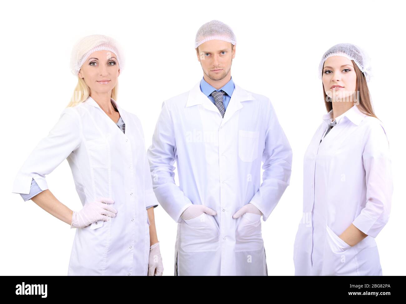 Medical workers isolated on white Stock Photo - Alamy