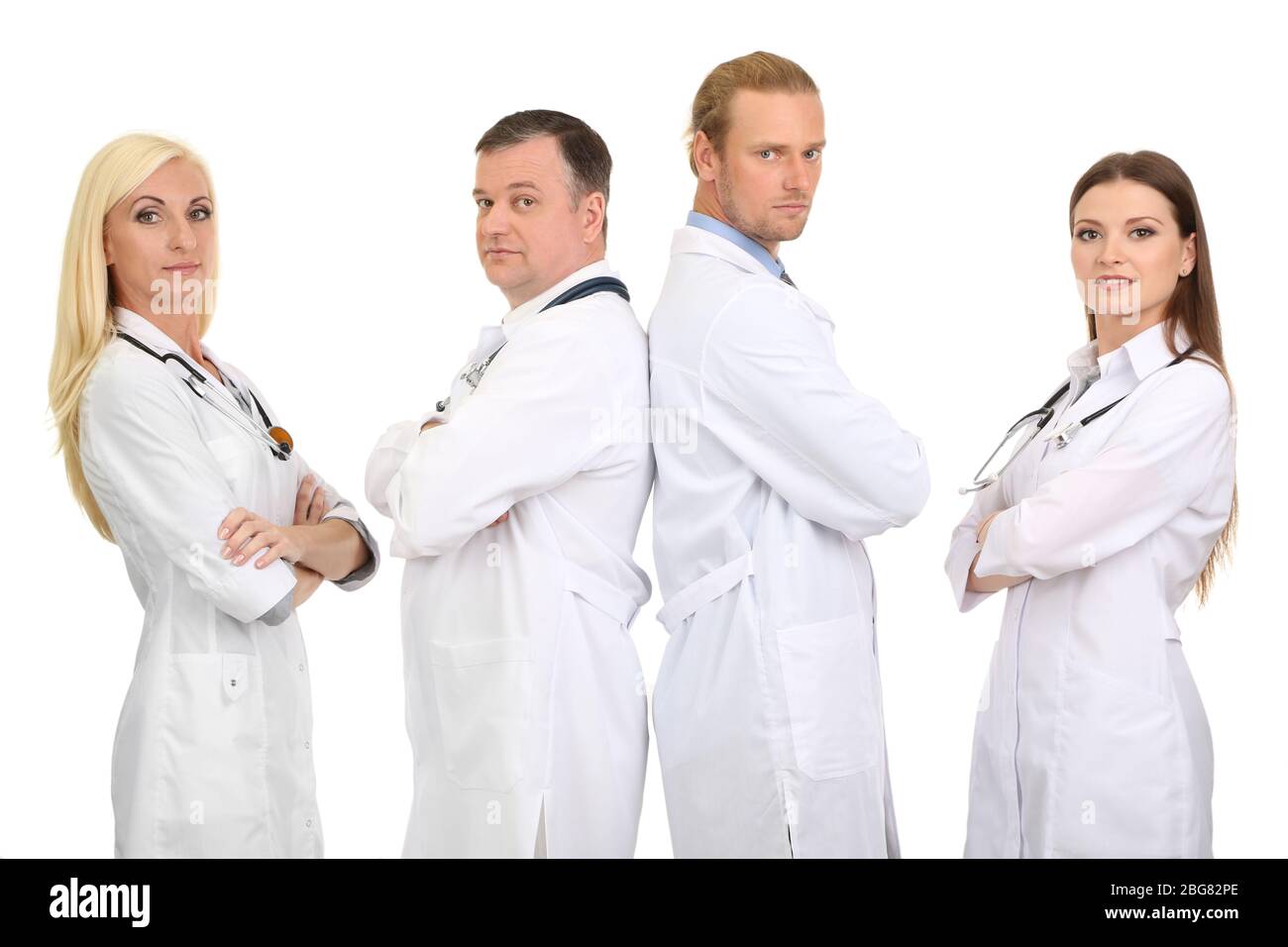 Medical workers isolated on white Stock Photo - Alamy