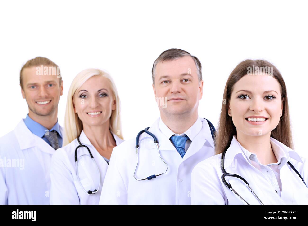 Medical workers isolated on white Stock Photo - Alamy