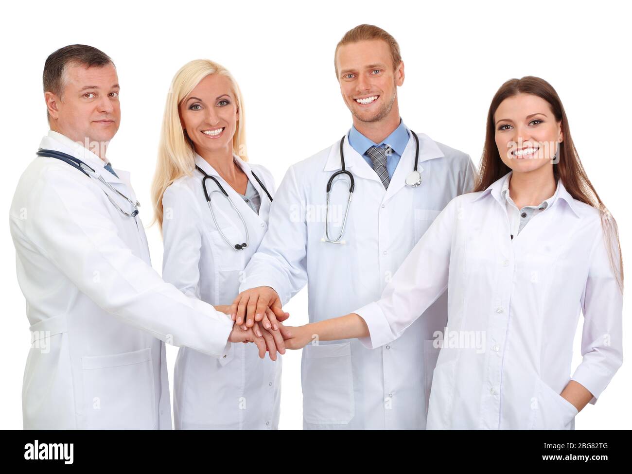 Medical workers isolated on white Stock Photo - Alamy