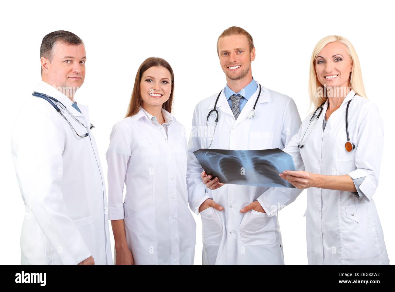 Medical workers isolated on white Stock Photo - Alamy