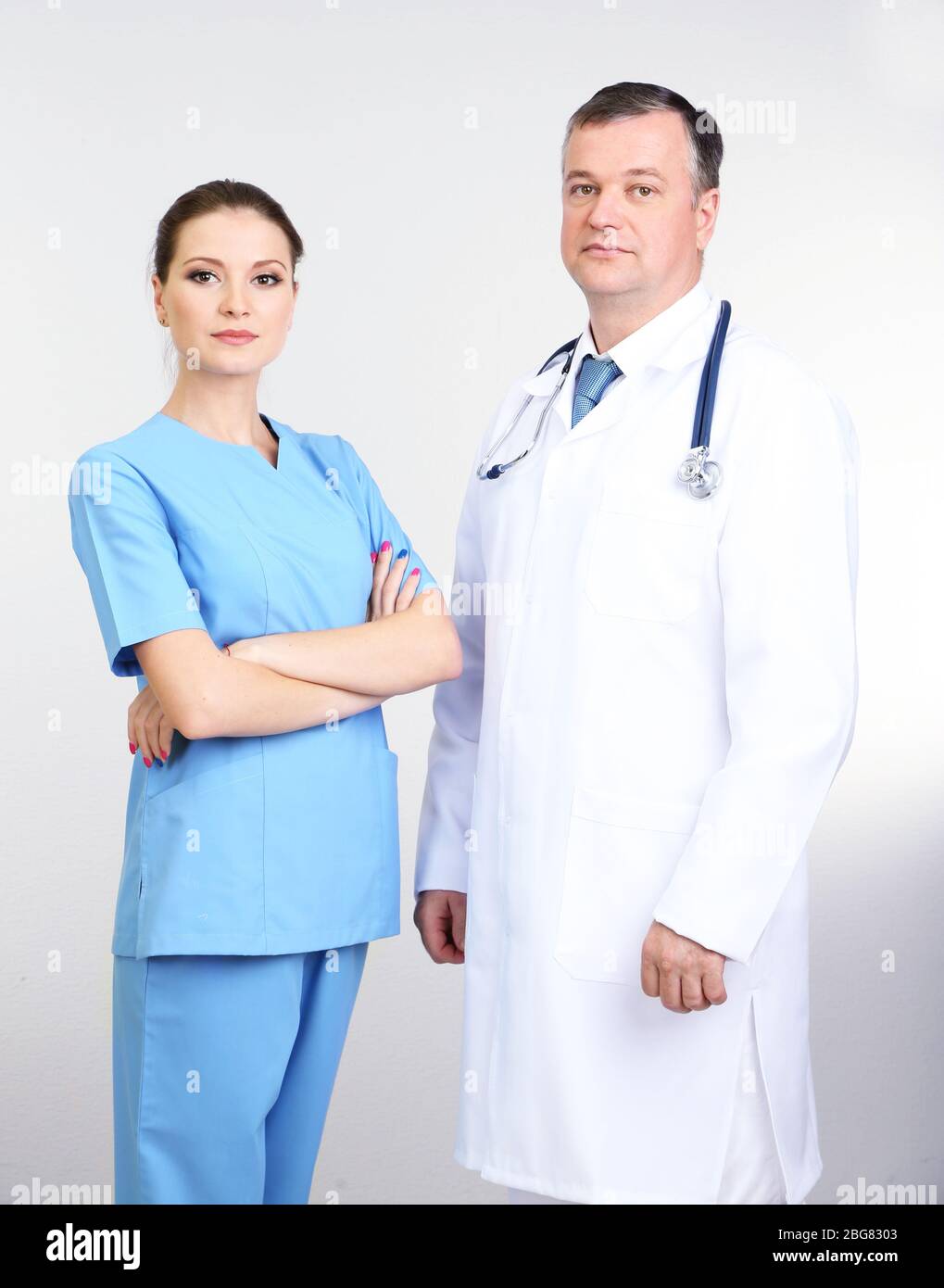 Medical workers on grey hi-res stock photography and images - Alamy