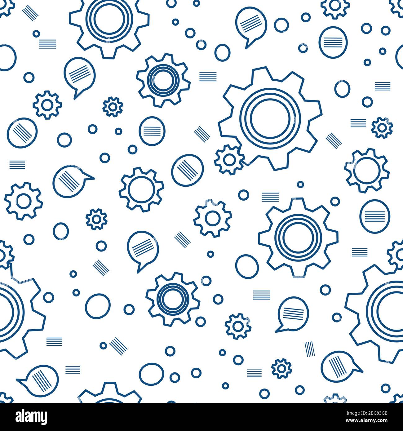 Vector industry seamless pattern Illustration with gear, cog wheel ...