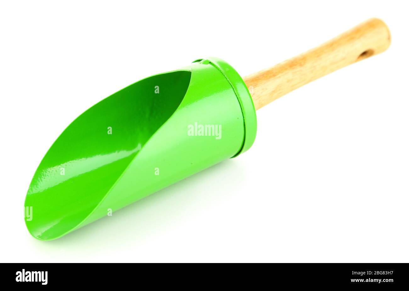 Small gardening shovel isolated on white Stock Photo - Alamy