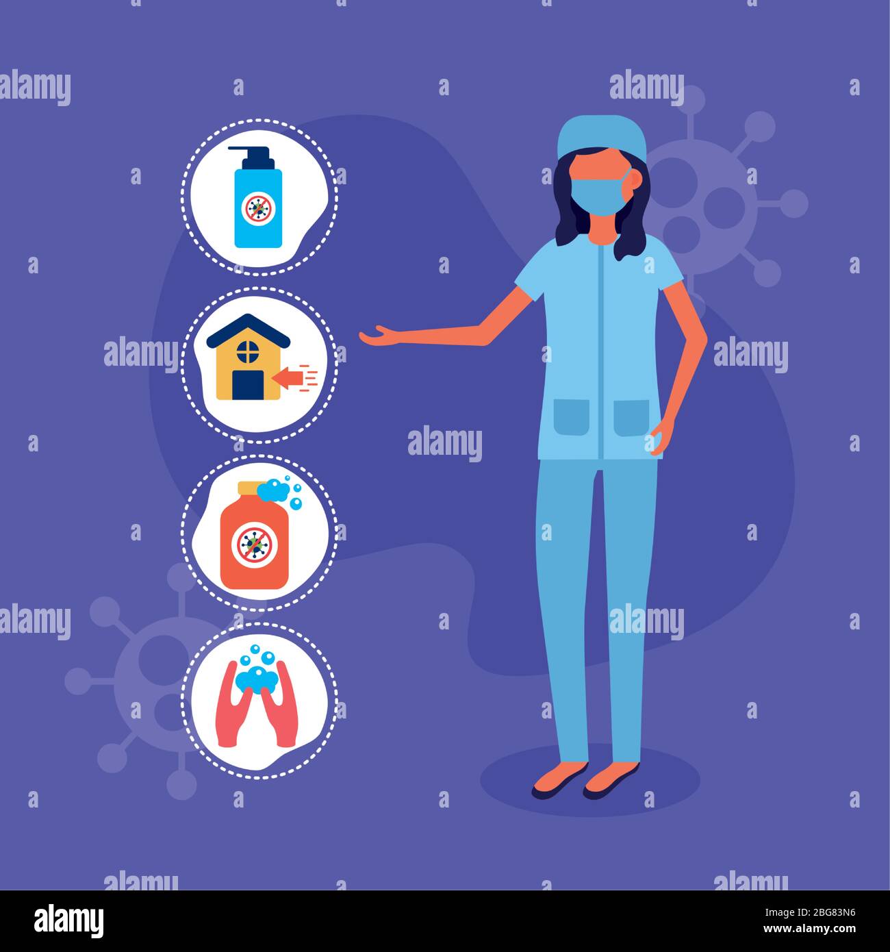 female doctor using face mask with covid19 prevention methods Stock ...